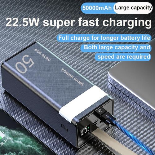 Ace Elec 50000 MAh Power Banks With LED Light Portable Super Fast Charger