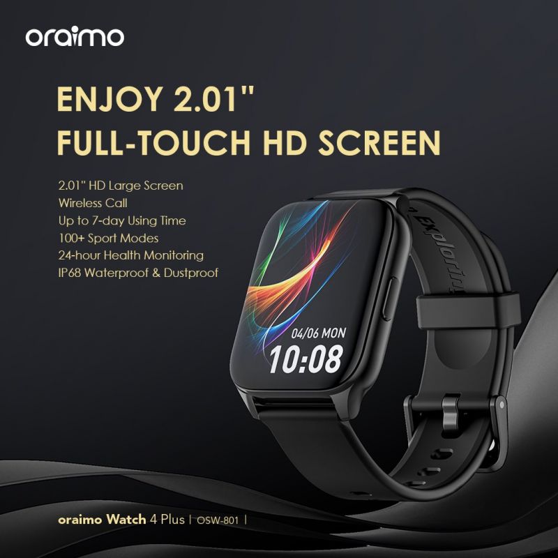 Oraimo OSW-801 Watch 4 Plus BT Quick Call water Resistance